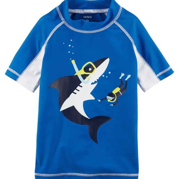 Carter's | Swim | 3t Shark Rash Guard Swim Trunks Swim Set | Poshmark